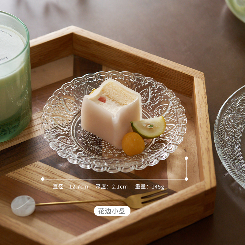 Chinese Glass Dim Sum Plate Good-looking Dessert P... – Grandado