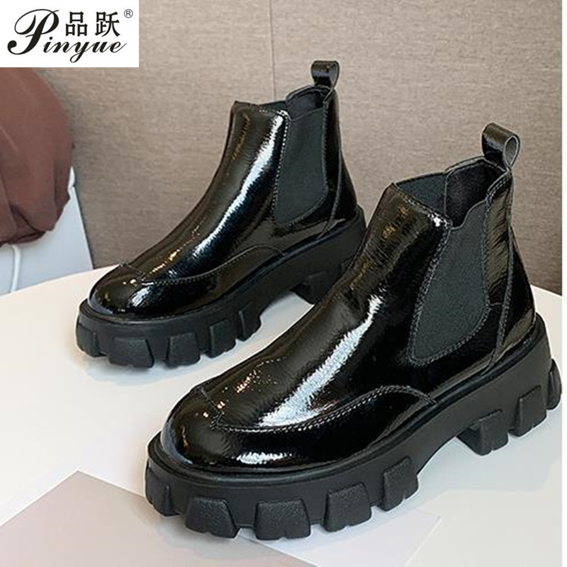 Spring Autumn Platform Ankle Boots Women Thick Hee... – Grandado