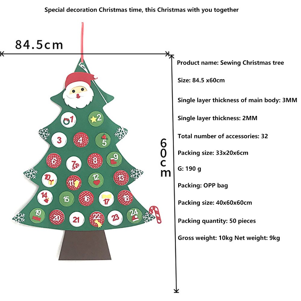 OurWarm DIY Felt Christmas Tree Advent Calendar Se... – Grandado