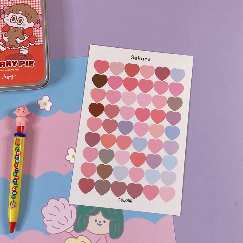 Pink Girls Style Heart Stickers Material Stationer... – Grandado