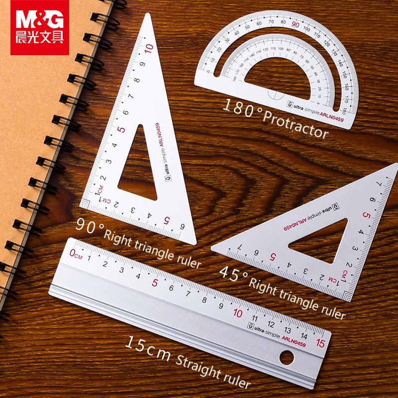4pcs/set Aluminum Alloy Ruler Set Student Statione... – Vicedeal
