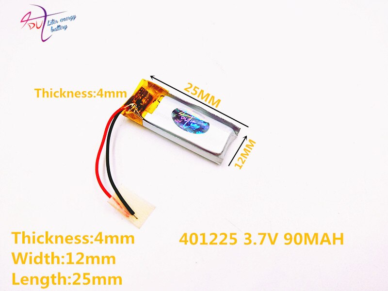 Polymer lithium ion battery 90mAh 3.7V, 401225 381... – Grandado