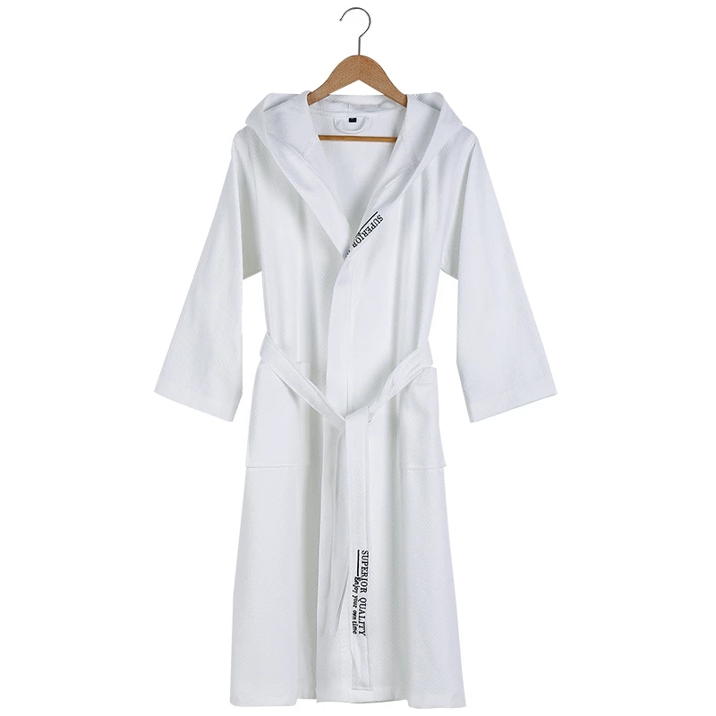 Cotton Waffle Bathrobe Men Summer Long Hooded Men&... – Vicedeal