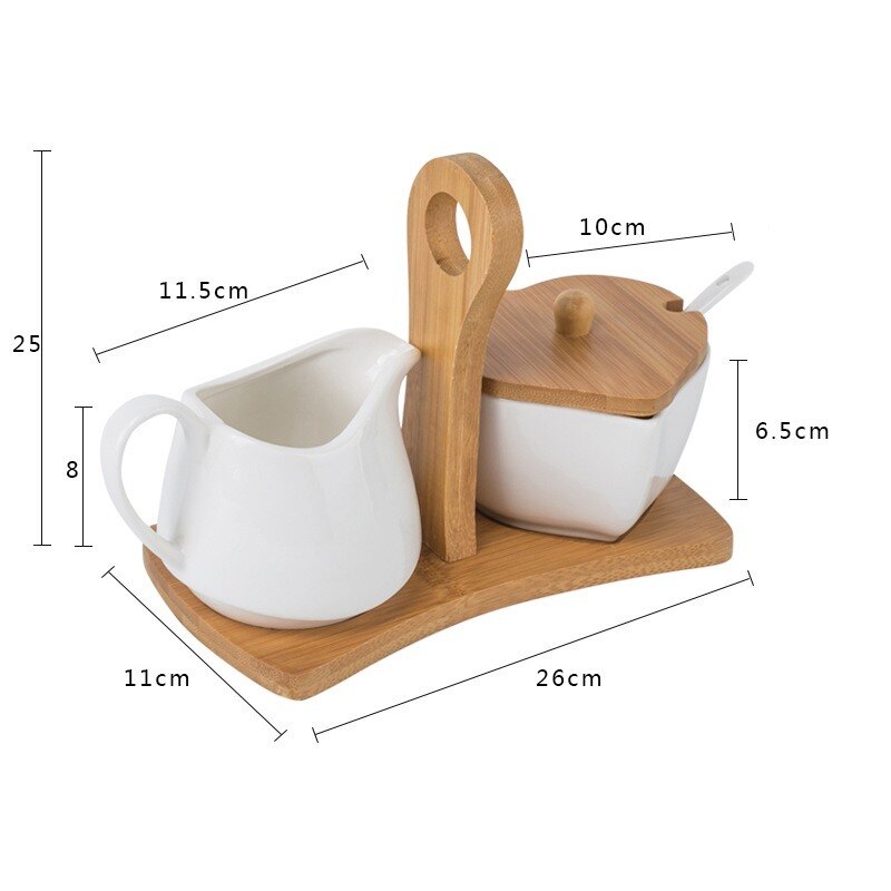 De cerámica taza de azúcar y crema Set de jarra co... – Grandado
