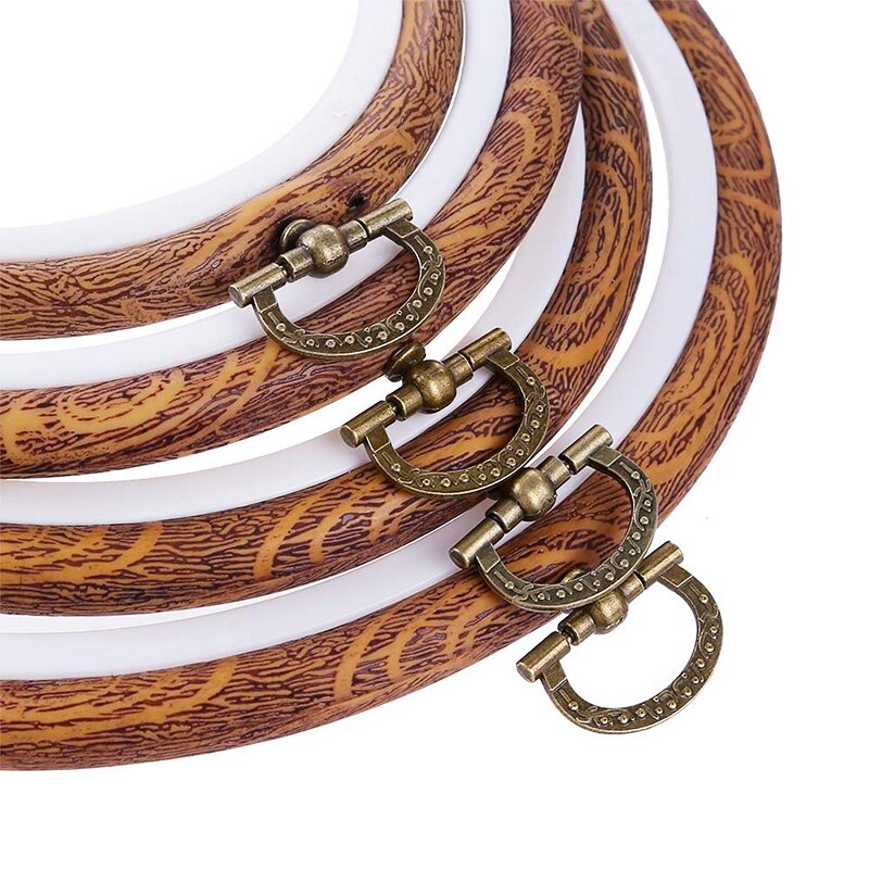 4 Pieces Embroidery Hoop Ring Plastic Cross Stitch... – Grandado
