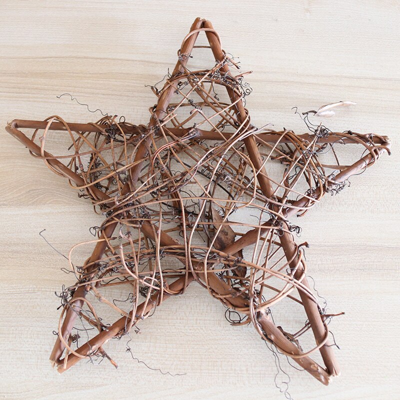 Natural Five Star Shape Straw Rattan Wicker Ball C... – Grandado