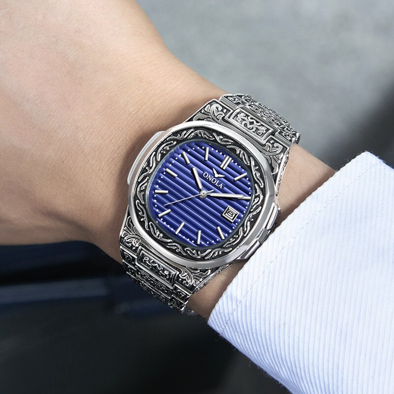 ONOLA brand mens wristwatches luxury Retro copper ... – Grandado