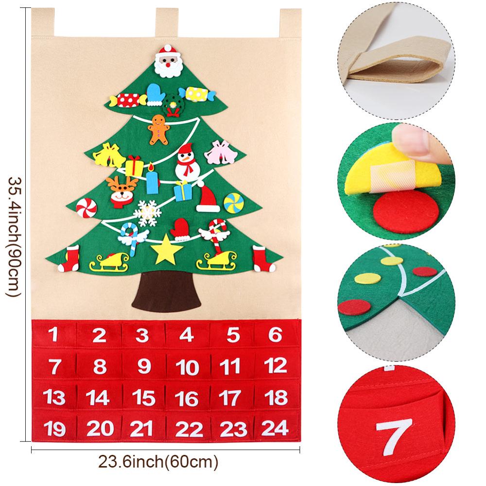 OurWarm Felt DIY Christmas Tree Advent Calendar Bi... – Grandado