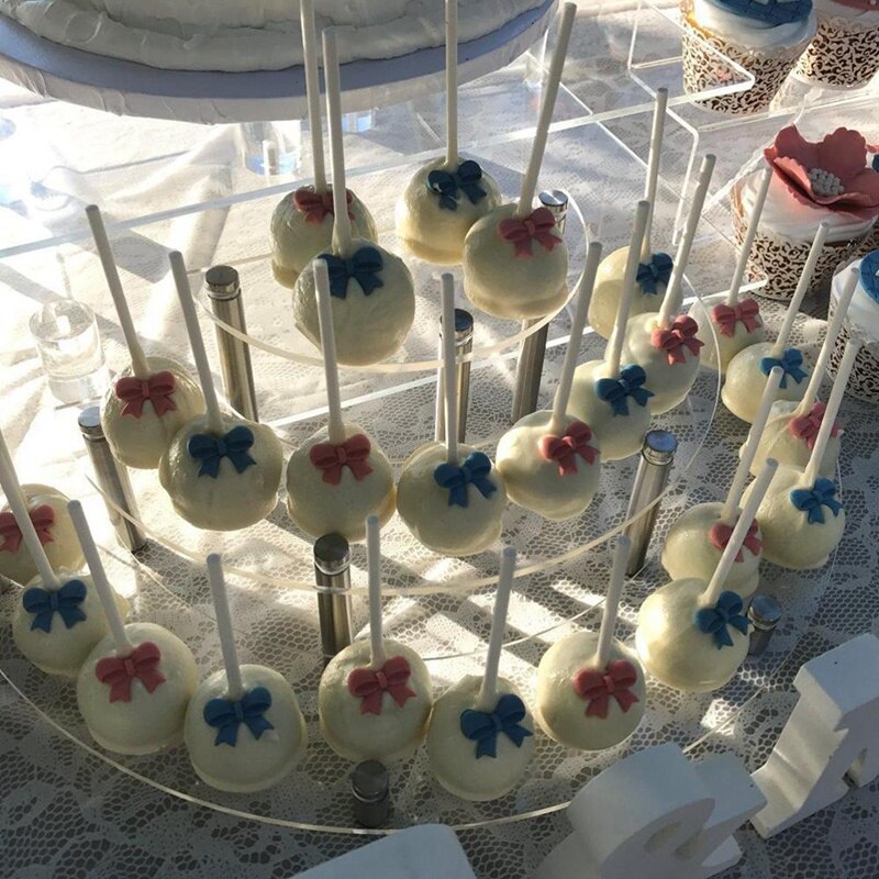 3 Tier Clear Acrylic Semicircle Round Cupcake Dess Vicedeal