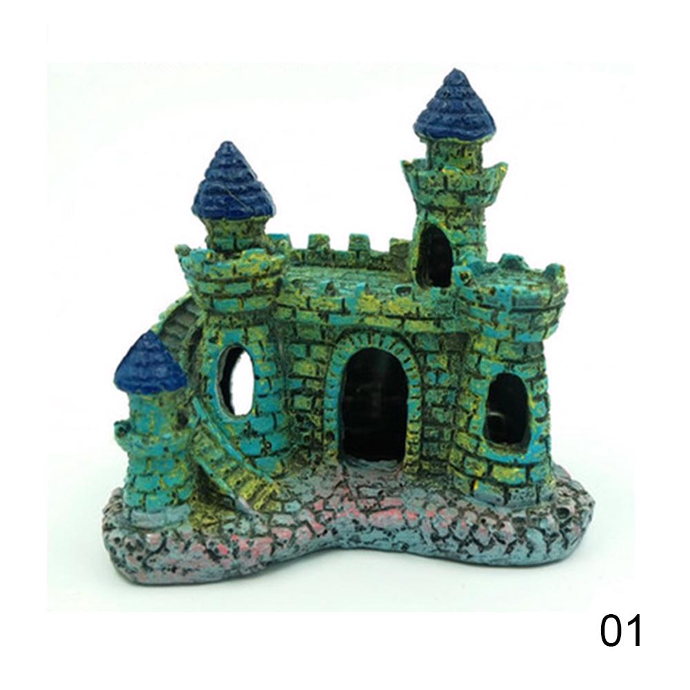 Aquarium Resin Castle Fish Tank Decorations Castle... – Grandado