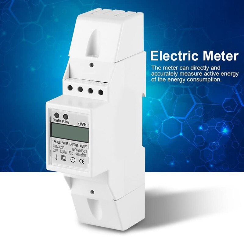Digital LCD Energy Meter DIN-Rail Elektrische Mete... – Vicedeal
