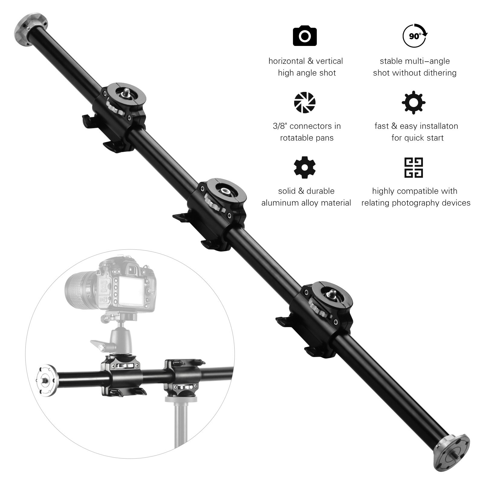 110cm Bracket Tripod Boom Horizontal Photography E... – Grandado