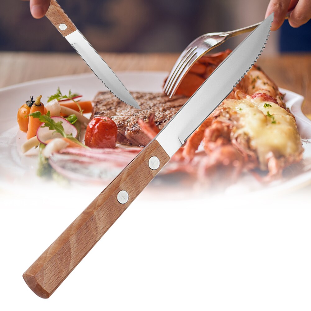 Steak Cutter Western Wooden Handle Easy Clean Tabl... – Grandado