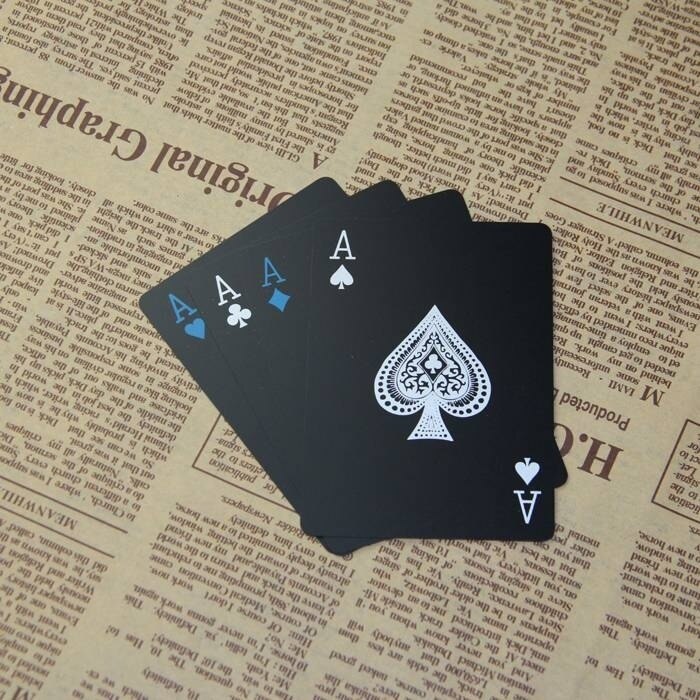 Waterproof Black Playing Cards Plastic PVC Poker C... – Grandado