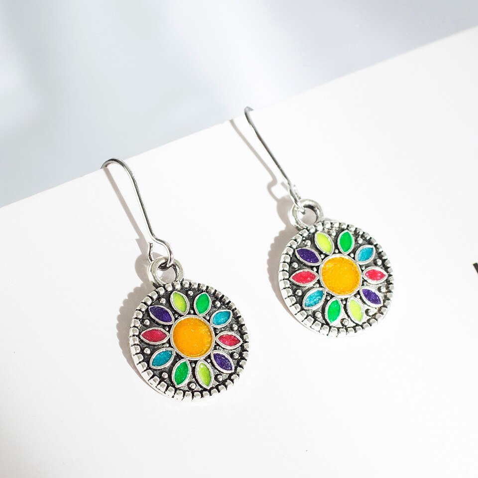 Big water earrings indian jewelry suit Ethnic colo... – Grandado