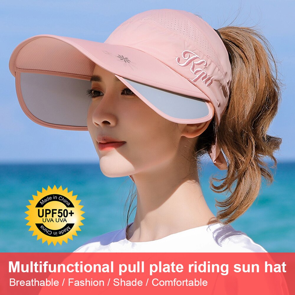 Sun Hat Summer Women Ponytail Visor Wide Brim Uv P... – Vicedeal