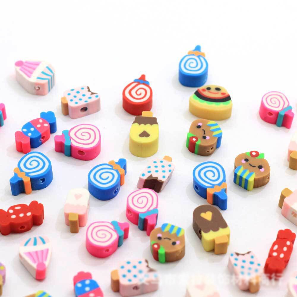 50Pcs Mix Mini Cute Ice Cream Slices With Hole Pol... – Grandado