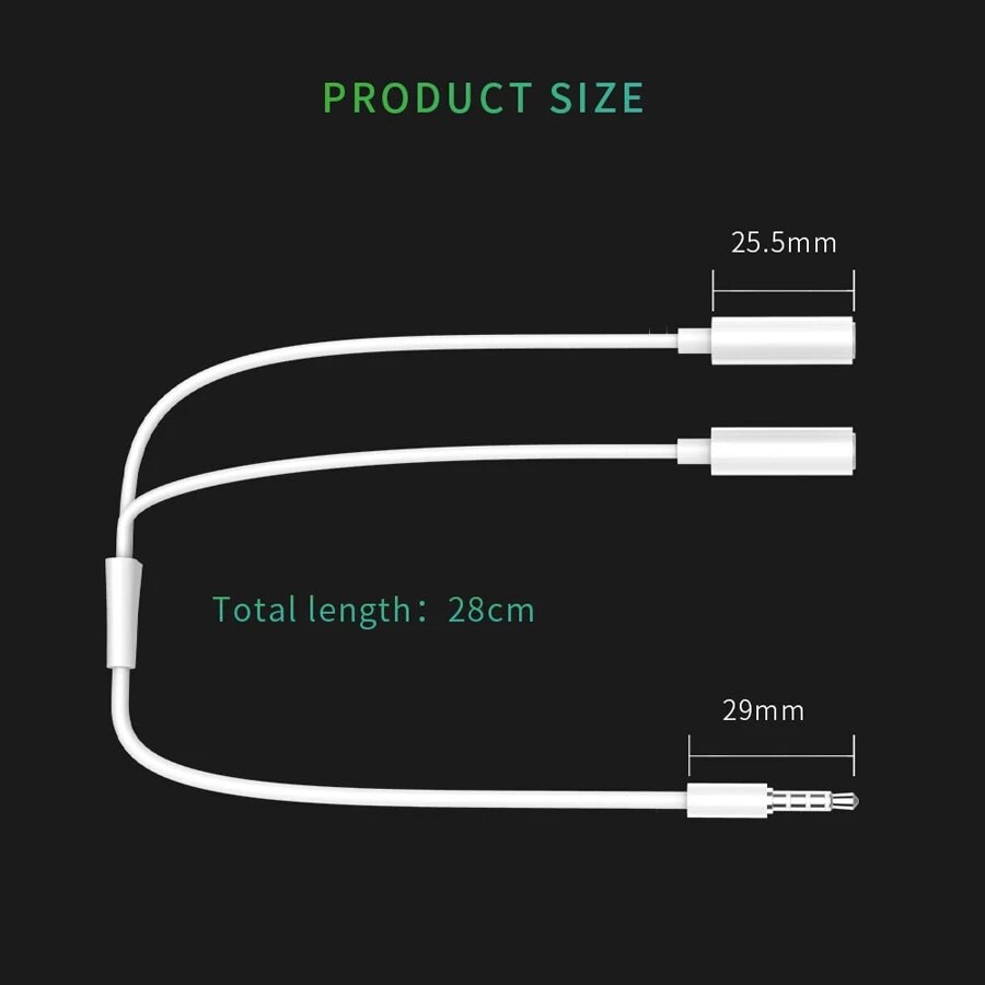 HONTUSEC 2 in 1 Couples Audio Cable Headset Headph... – Grandado