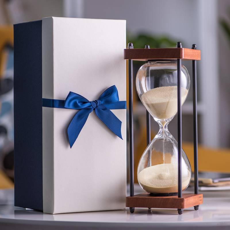 Vintage Square Wooden Bottom Glass Hourglass 30 Mi... – Vicedeal