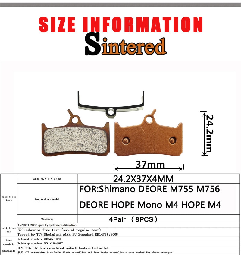 4 Pair Mountain E-BIKE Cycling Sintered Bicycle Di... – Grandado