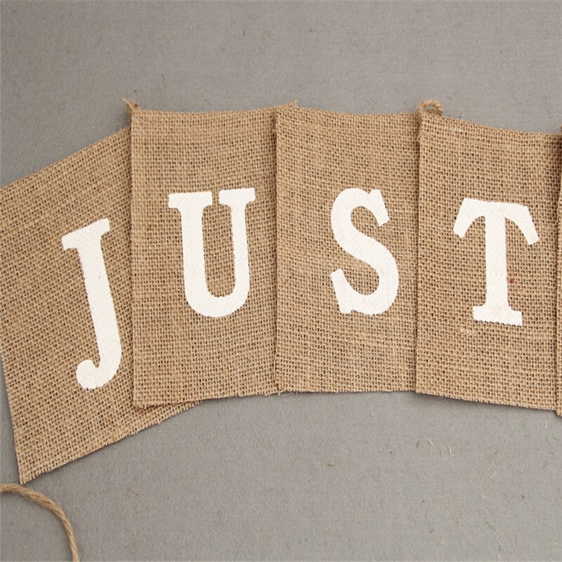 Jute Burlap Bunting Rustic Just Married Mr Mrs Wed... – Grandado
