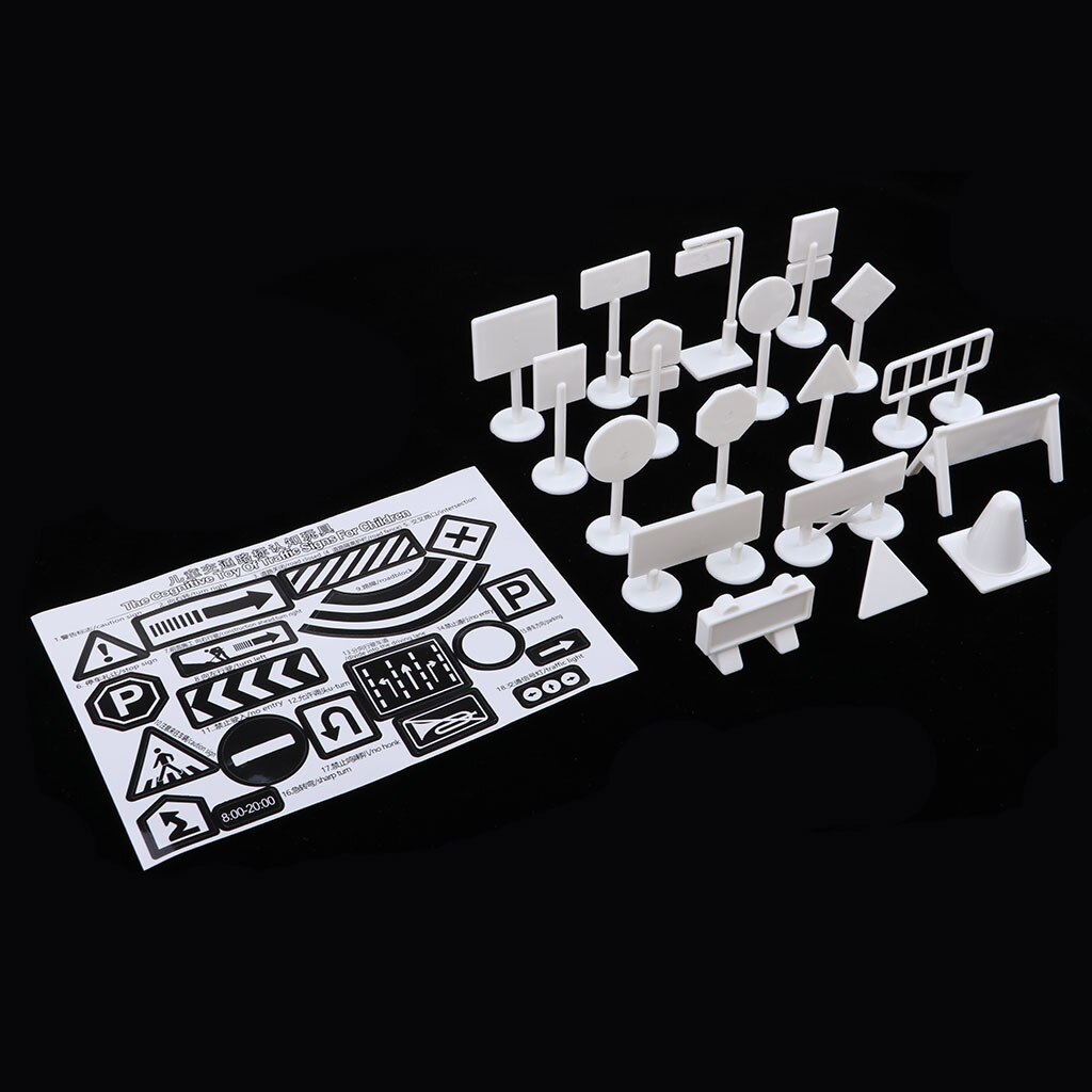18pcs/set Children DIY Model Parking Scene Road Si... – Grandado