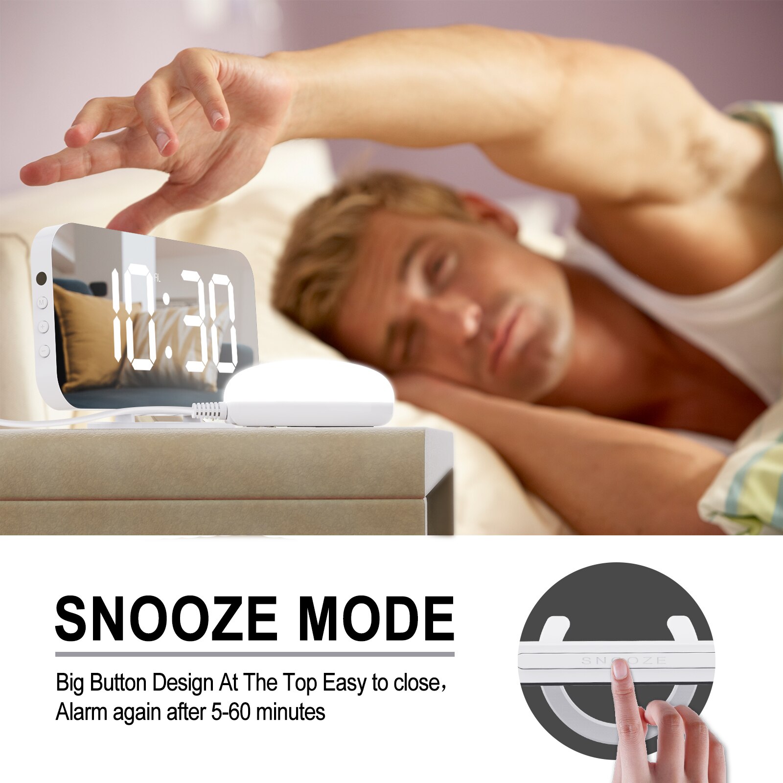 Led Vibration Alarm Clock Multifunctional Dual USB... – Grandado