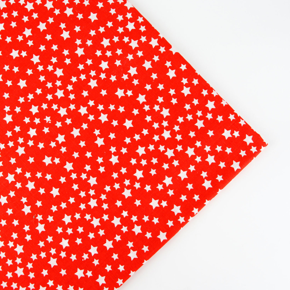 158cm x half meter red star print Cotton Fabric Pa... – Grandado