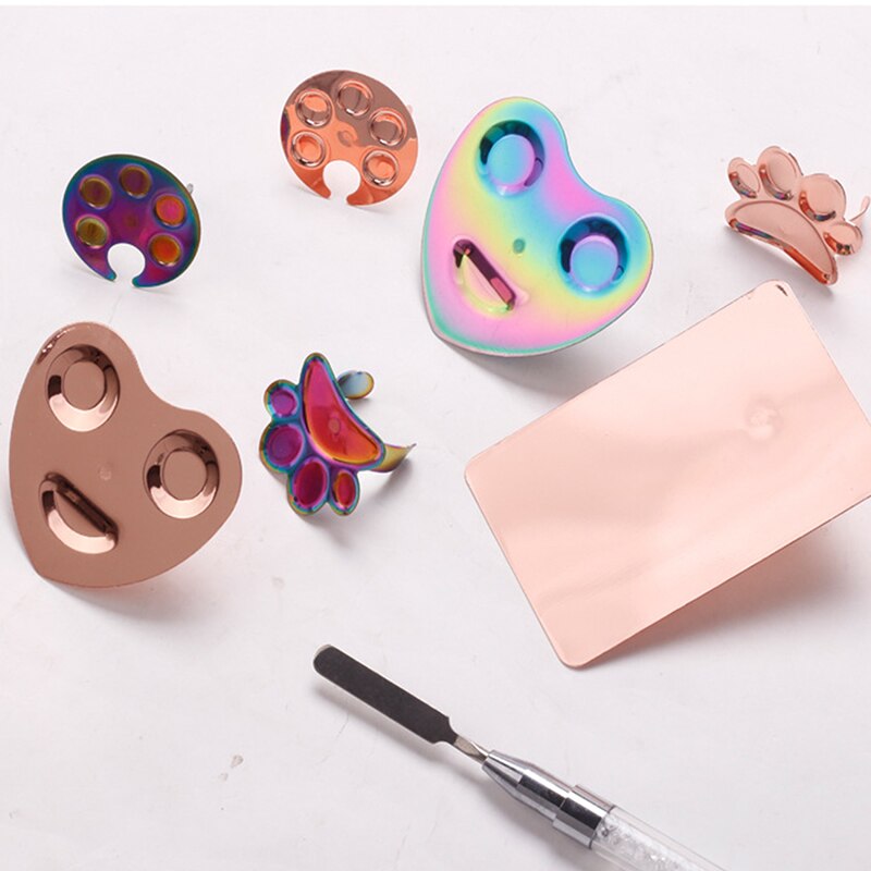 Nail Art Color Palette Round Footprint Finger Ring... – Vicedeal