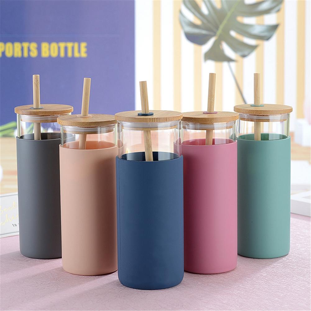 450Ml Hoge Borosilicaatglas Water Fles Bamboe Deks... – Grandado