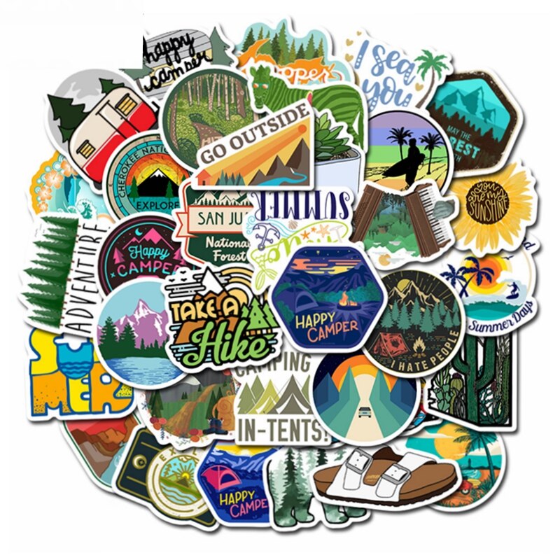 50Pcs Camping Reizen Stickers Wildernis Adventure ... – Vicedeal