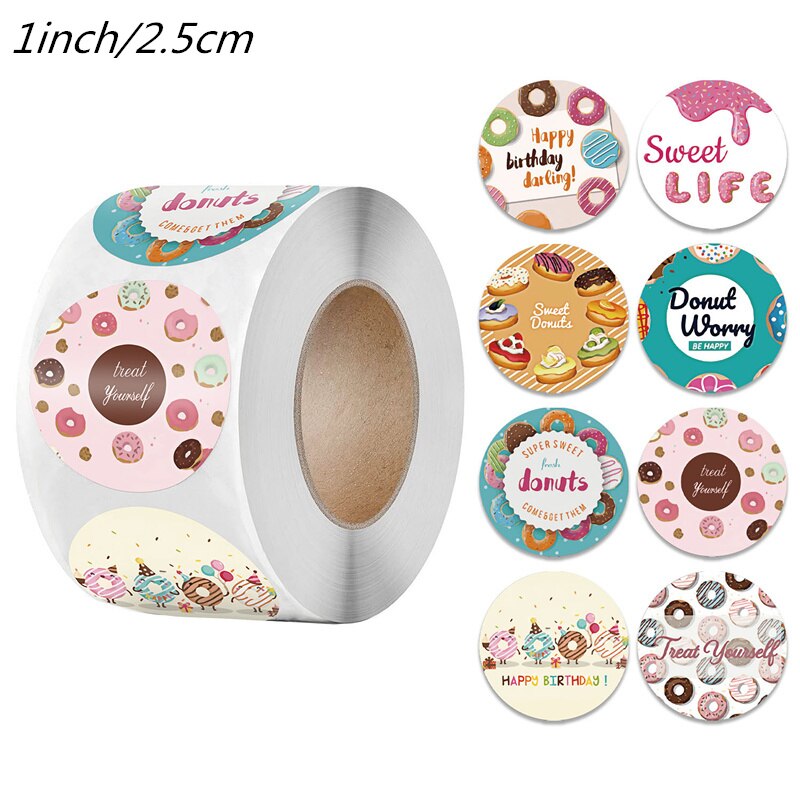 500Pcs Stickers Stijlvolle Donut Stickers 8 Ontwer... – Vicedeal