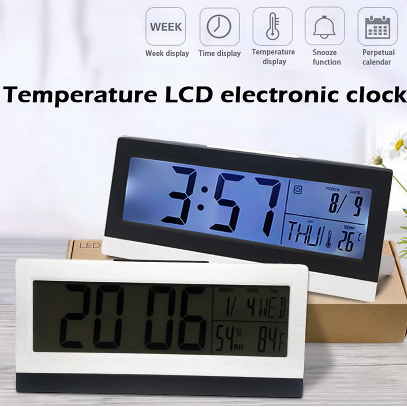 Desk LED Digital Alarm Clock Time Temperature Date... – Grandado