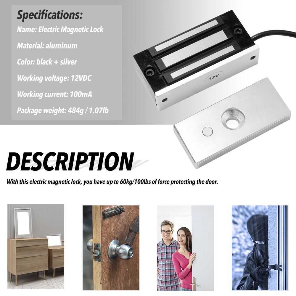 Single Door Lock Electric Magnetic Electromagnetic... – Grandado