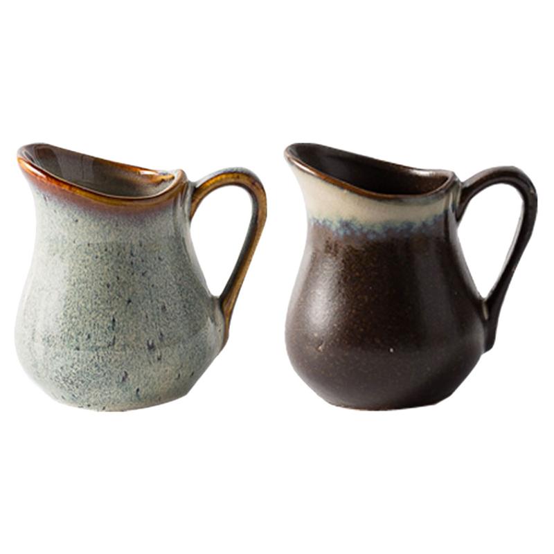 2 Pcs Ceramic Pitcher Portable Milk Cup Milk Sauce... – Vicedeal