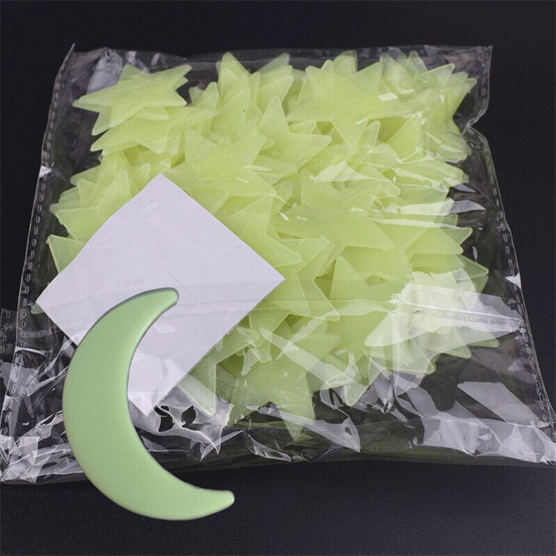 100pcs Stars Moon Glowing In The Dark Sticker Ligh... – Grandado