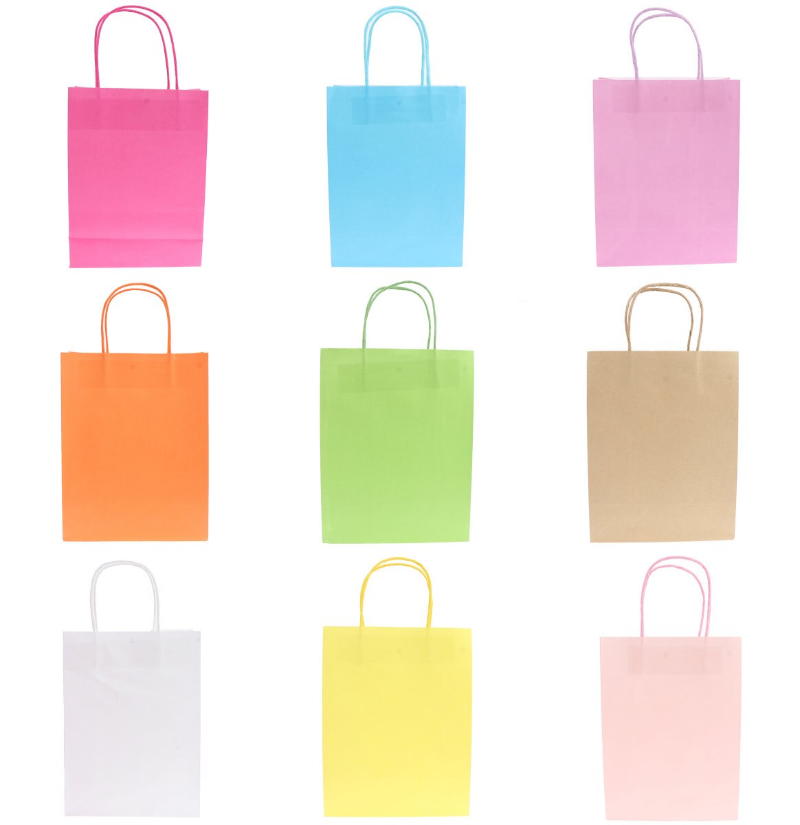 Solid Color Paper Party Bags Kraft Bag With Handle... – Vicedeal