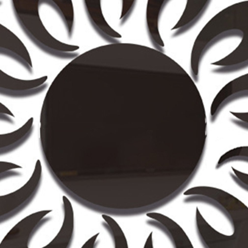 Black Sun Flower Acrylic Mirror Wall Stickers DIY ... – Grandado