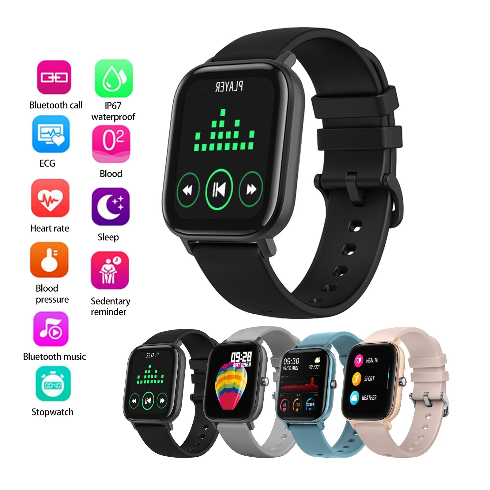 Fast Bluetooth Smartwatch Waterproof Fitness Track... – Grandado