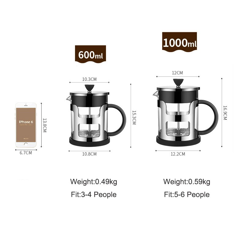 Stainless Steel French Press Coffee Pot Tea Maker ... – Grandado