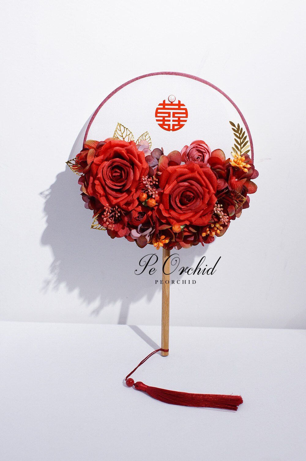 PEORCHID Chinese style Red Brides Palace Hand Fans... – Vicedeal