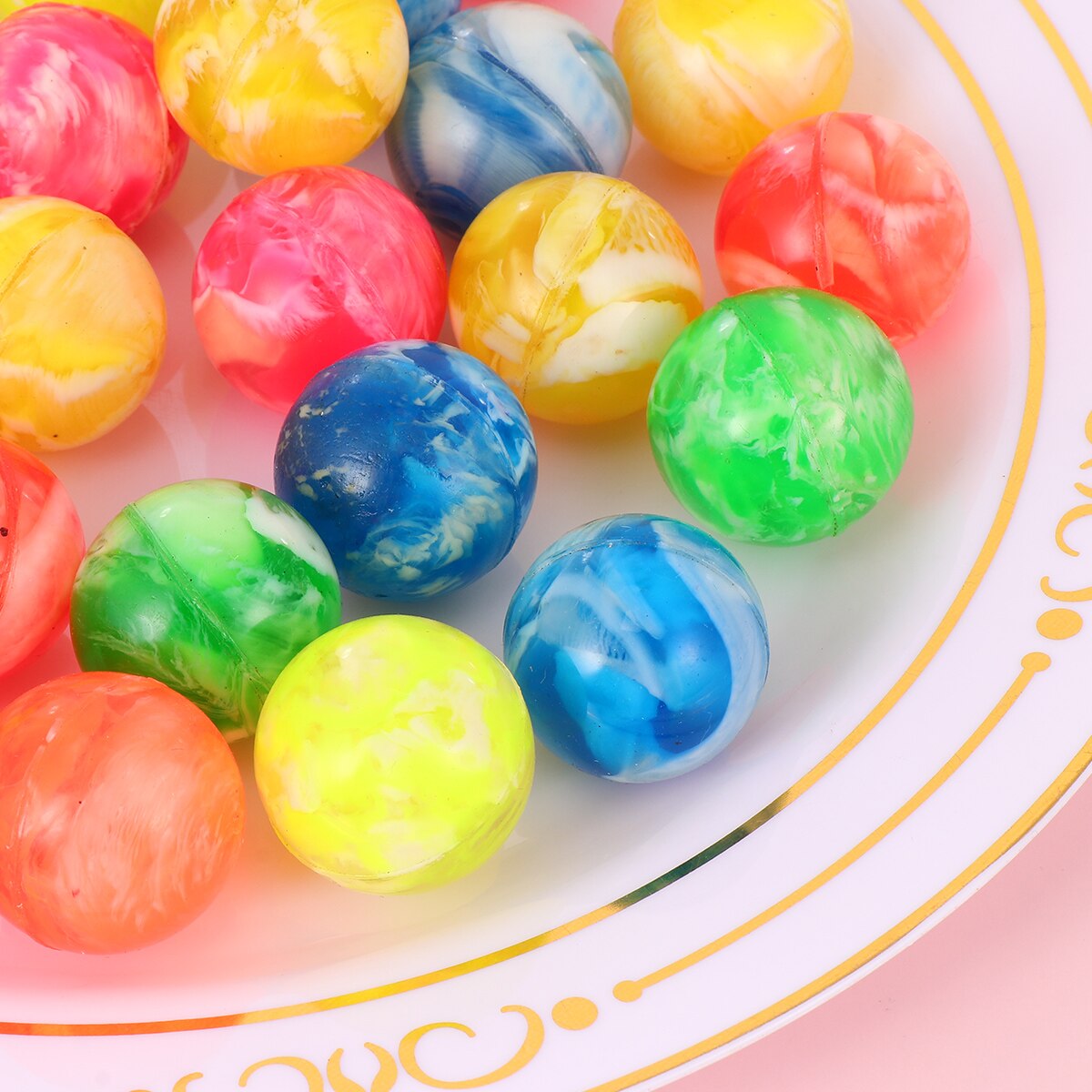 30pcs Colorful Solid Rubber Bouncy Balls Bounce Ba... – Grandado