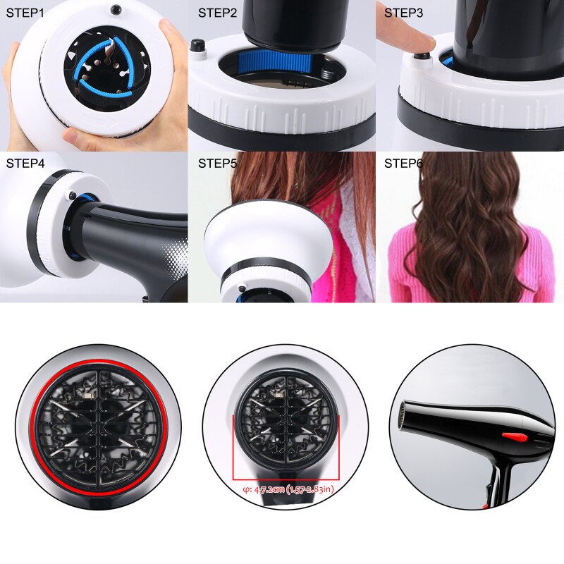 Difusor de secador de rizos para Ondulado Natural,... – Grandado