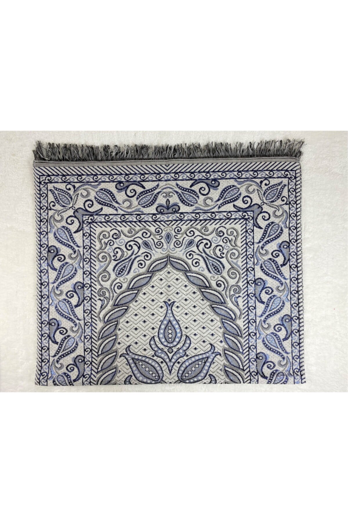 Islamic Prayer Rug Set With Navy Blue Rosary and M... – Grandado