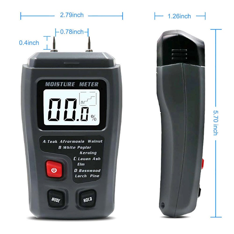 0-99.9% Two Pins Digital Moisture Timber Meter Tes... – Grandado
