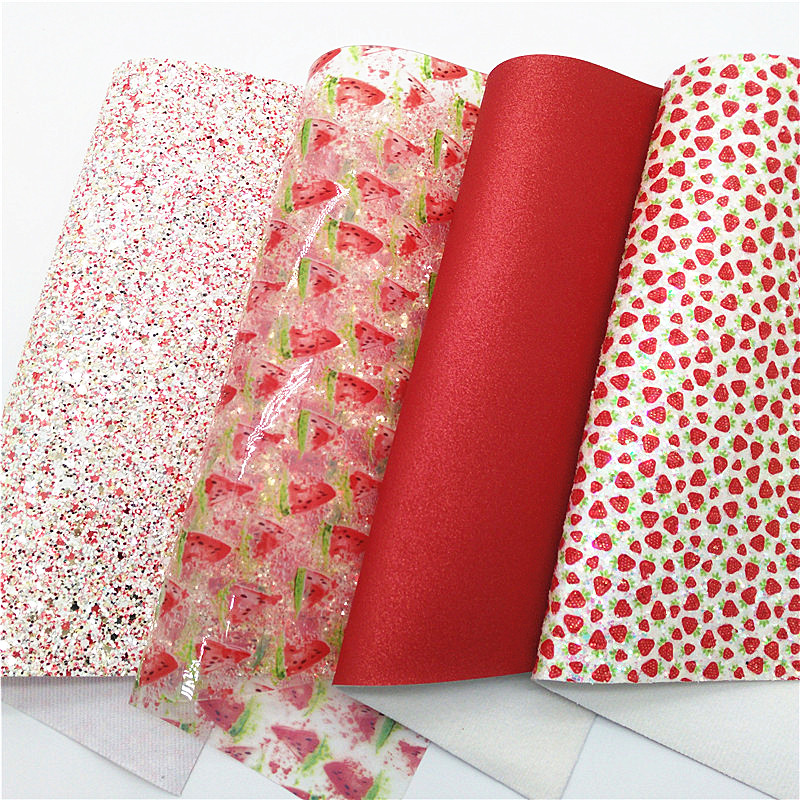 Strawberries Printed Chunky Glitter Leather Waterm... – Vicedeal