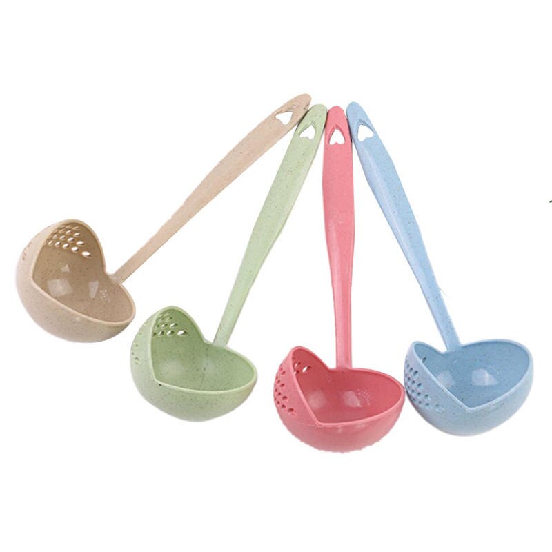 Vete halm 2 in 1 långt handtag soppsked hem sil ma... – Grandado