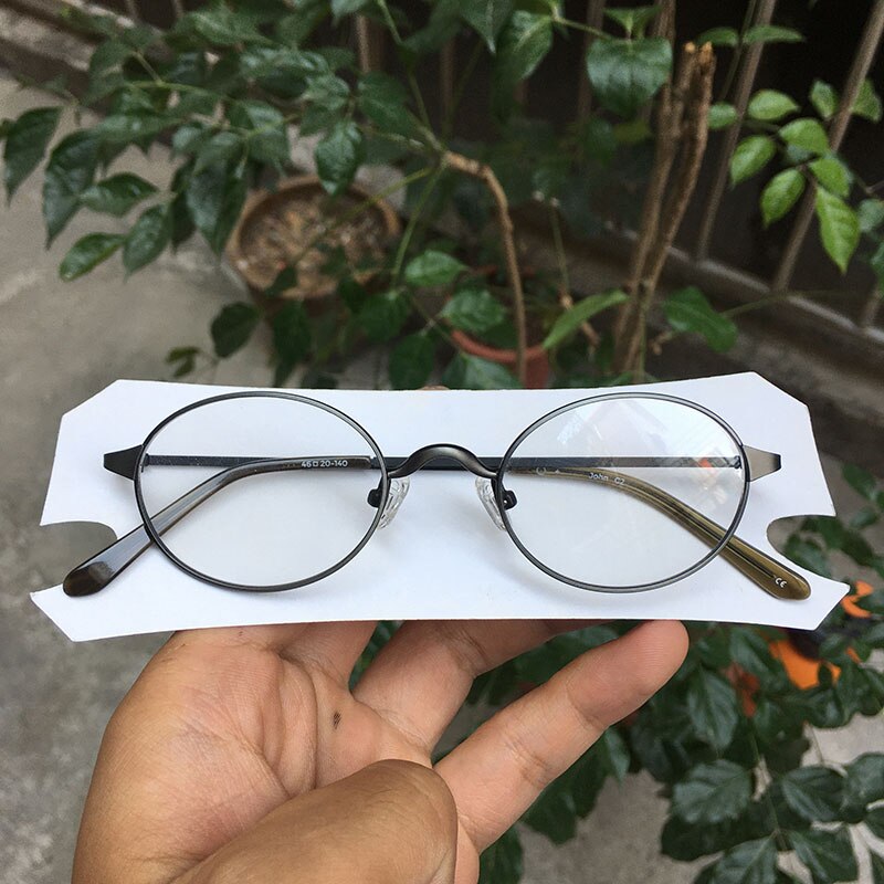 Small vintage oval metal eyeglasses frames for myo... – Grandado