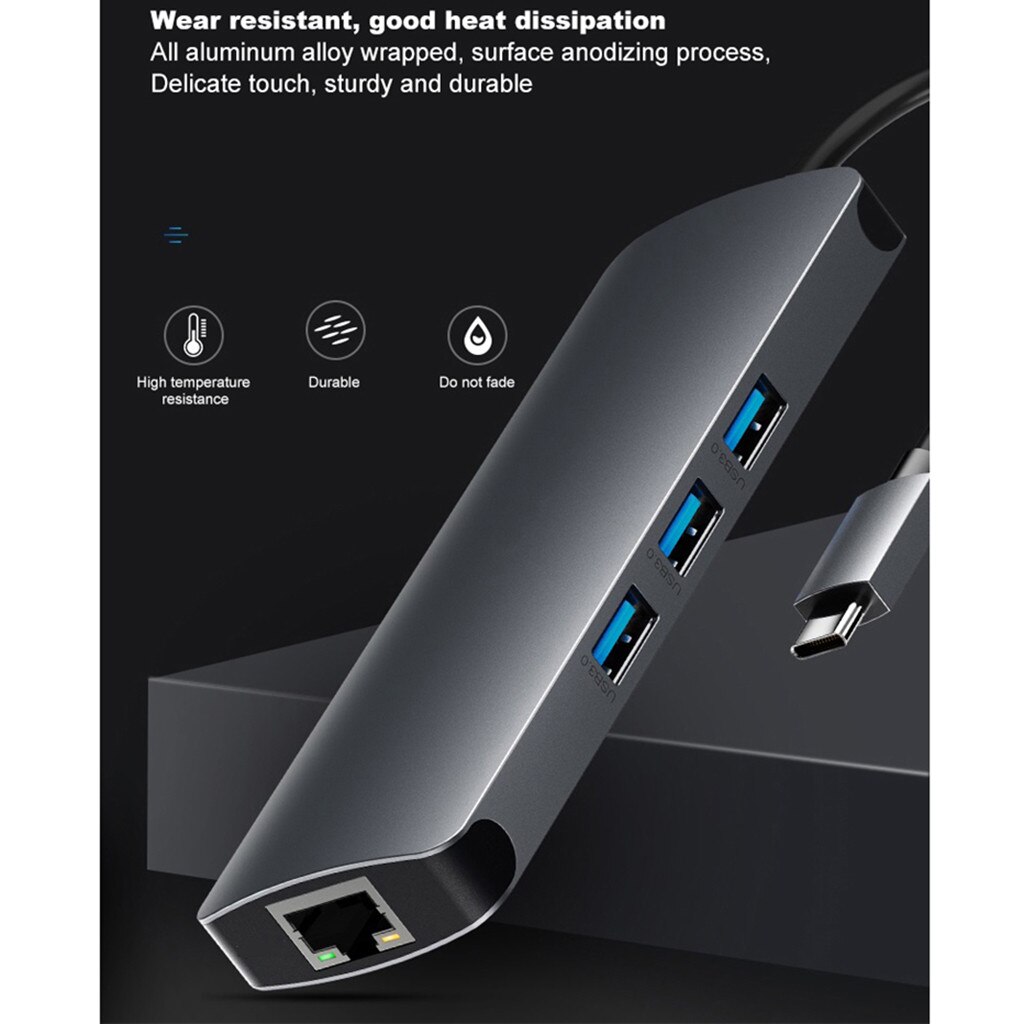 USB C tot Rj45 Lan 4K HDMI 3 USB 3.0 SD Card 3.5mm... – Grandado