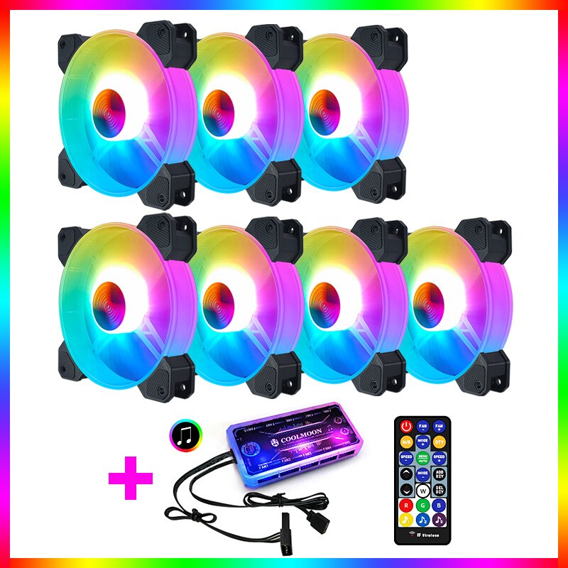 Cool Moon Yuhuan RGB chassis fan 12cm desktop comp... – Grandado